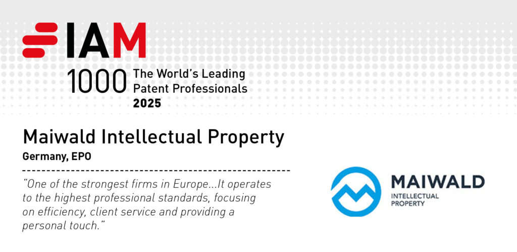 IAM Patent 1000 Rankings 2025 – Maiwald