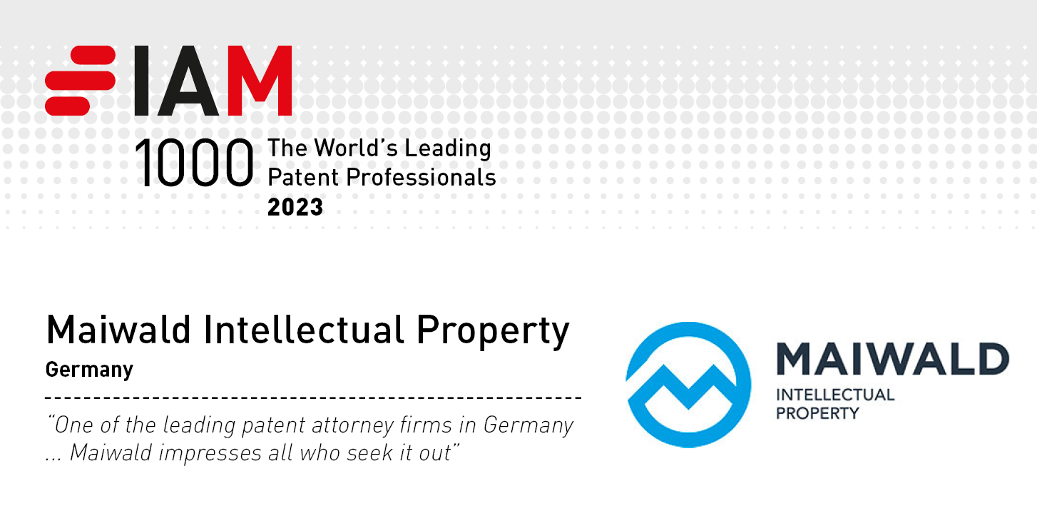 IAM Patent 1000 Rankings 2023 – Maiwald